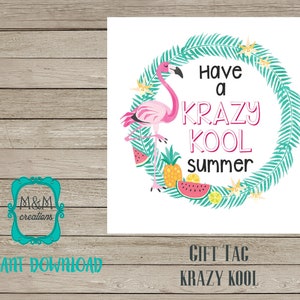 SUMMER GIFT TAG - Have a Krazy Kool Summer! - Etsy