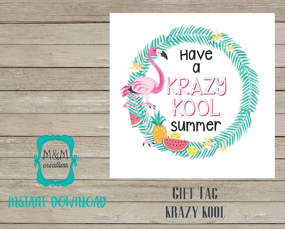 SUMMER GIFT TAG Have a Krazy Kool Summer | Etsy