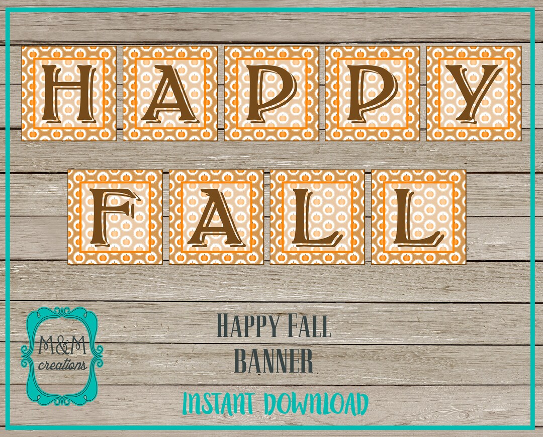HAPPY FALL - Digital Banner - Instant Download - Etsy