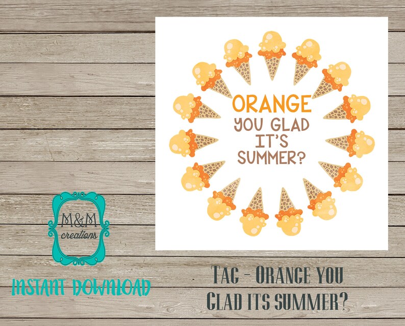 SUMMER GIFT TAG - Orange You Glad It's Summer? - Etsy