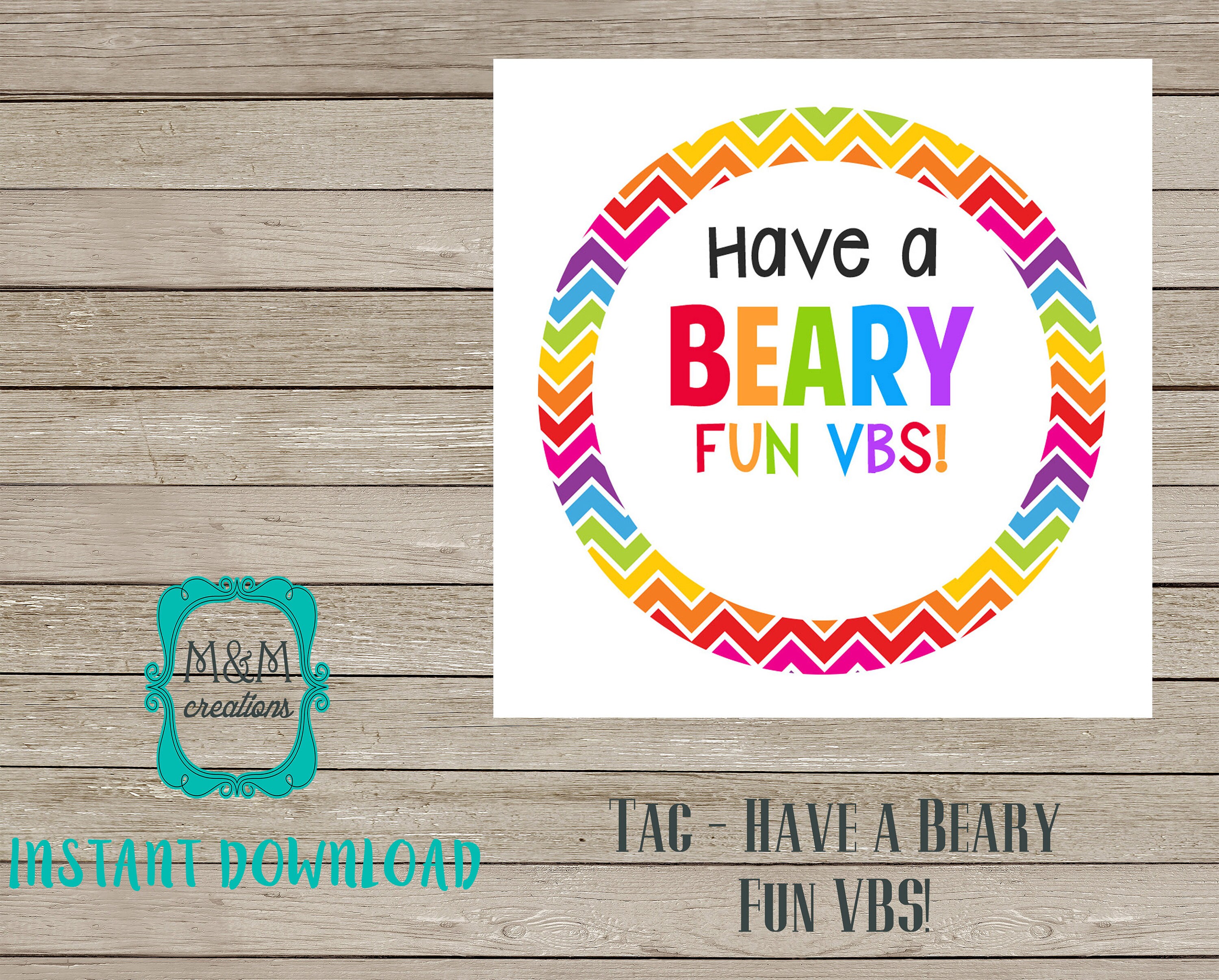 EDITABLE VBS Tag - Have a Beary Fun VBS! - Etsy