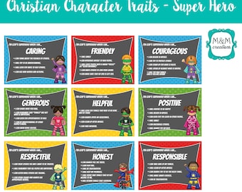 Christian Character Trait Certificates/awards - Super Hero Theme - Etsy