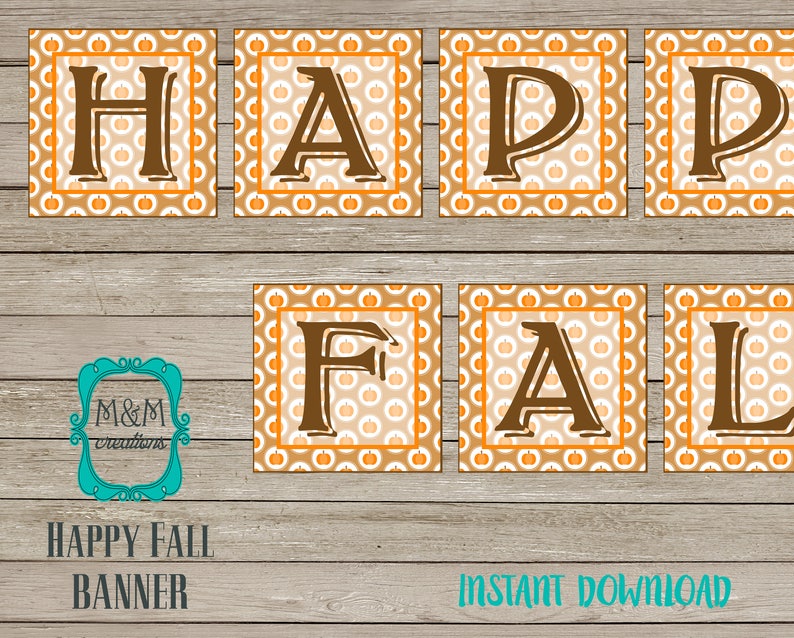 HAPPY FALL - Digital Banner - Instant Download - Etsy