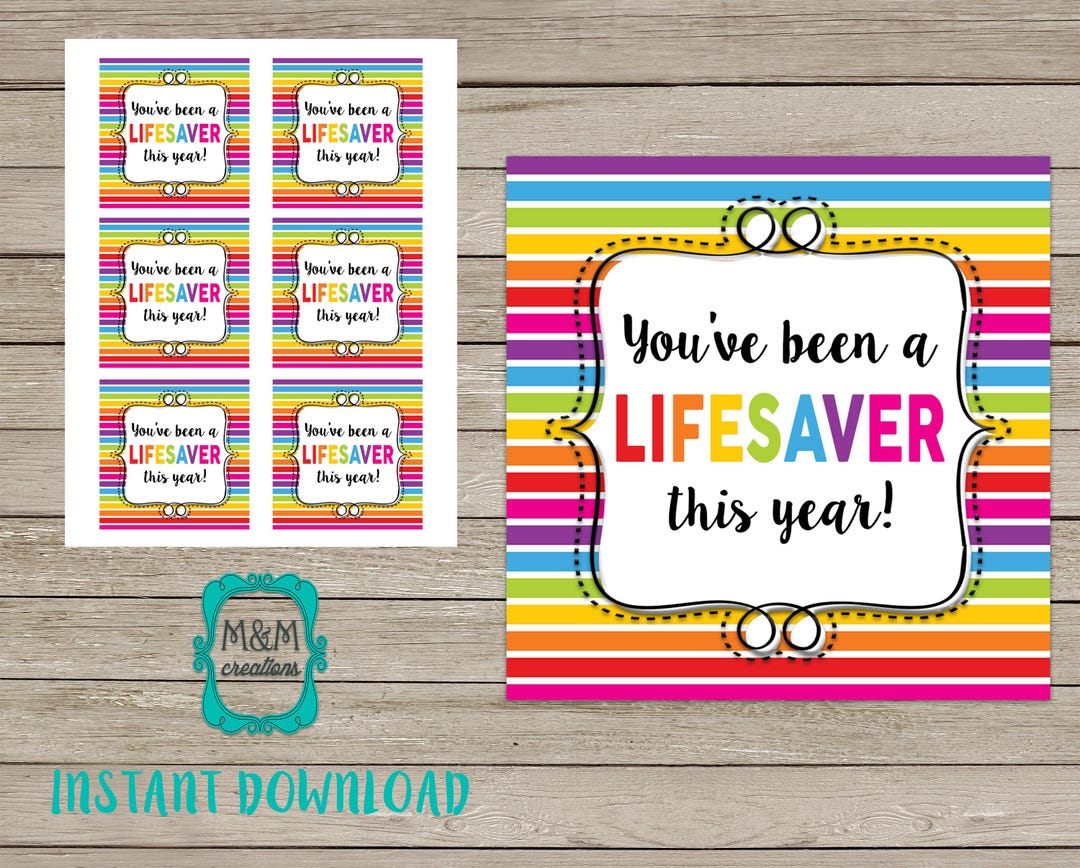 GIFT TAG - You've Been a LIFESAVER This Year! - Etsy