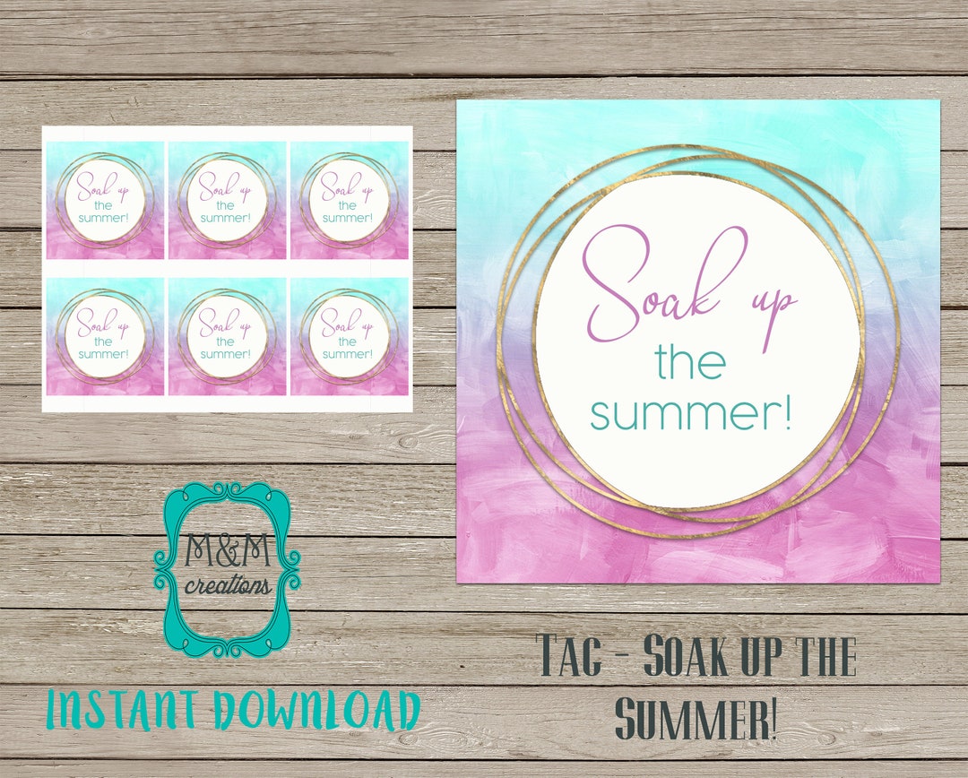 SUMMER GIFT TAG - Soak up the Summer! - Etsy