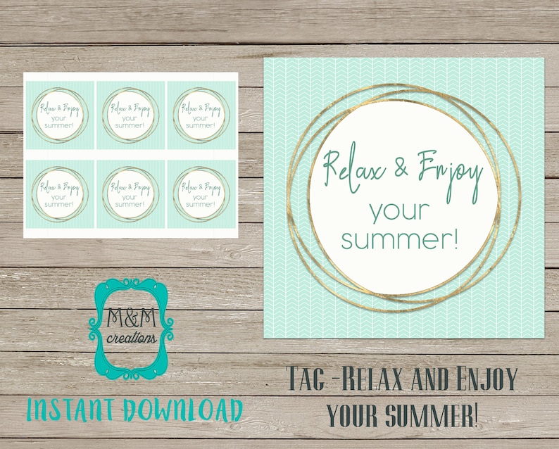 SUMMER GIFT TAG - Relax and Enjoy Your Summer! - Etsy
