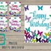 BIRTHDAY POSTER - BUTTERFLY Glitter - Happy Birthday - Etsy