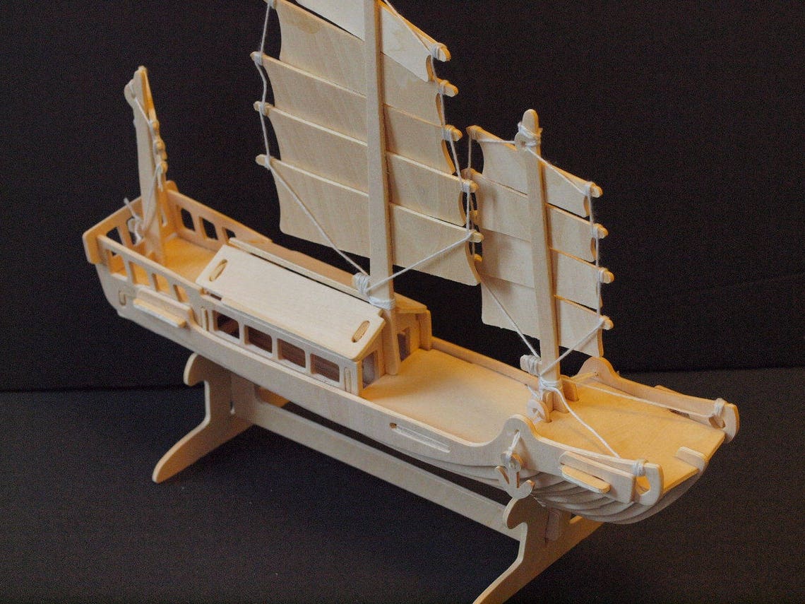 SAILING SHIP 3D Wooden Model Puzzle Construction Kit - Etsy