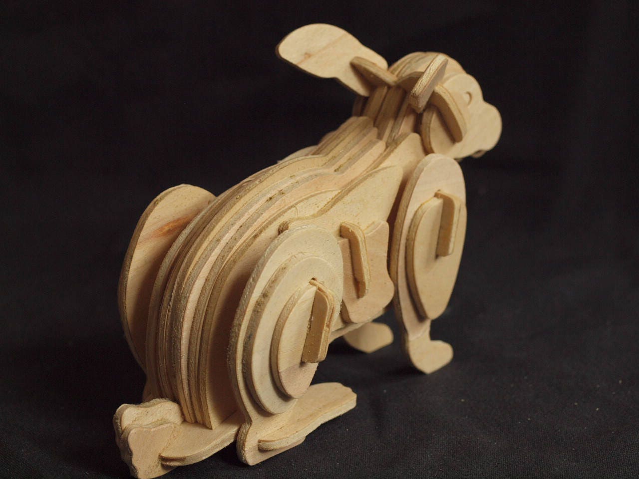 Rabbit 3D Wooden Model Puzzle Construction Kit - Etsy