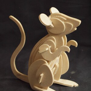 Mouse 3D Wooden Model Puzzle Construction Kit - Etsy