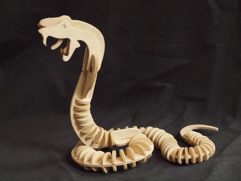 Snake 3D Wooden Model Puzzle Construction Kit - Etsy