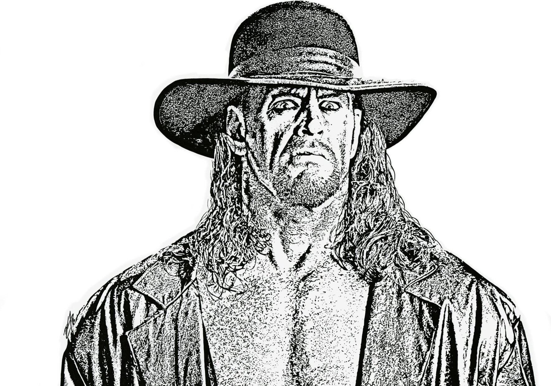 The Undertaker Ink Drawing - Etsy