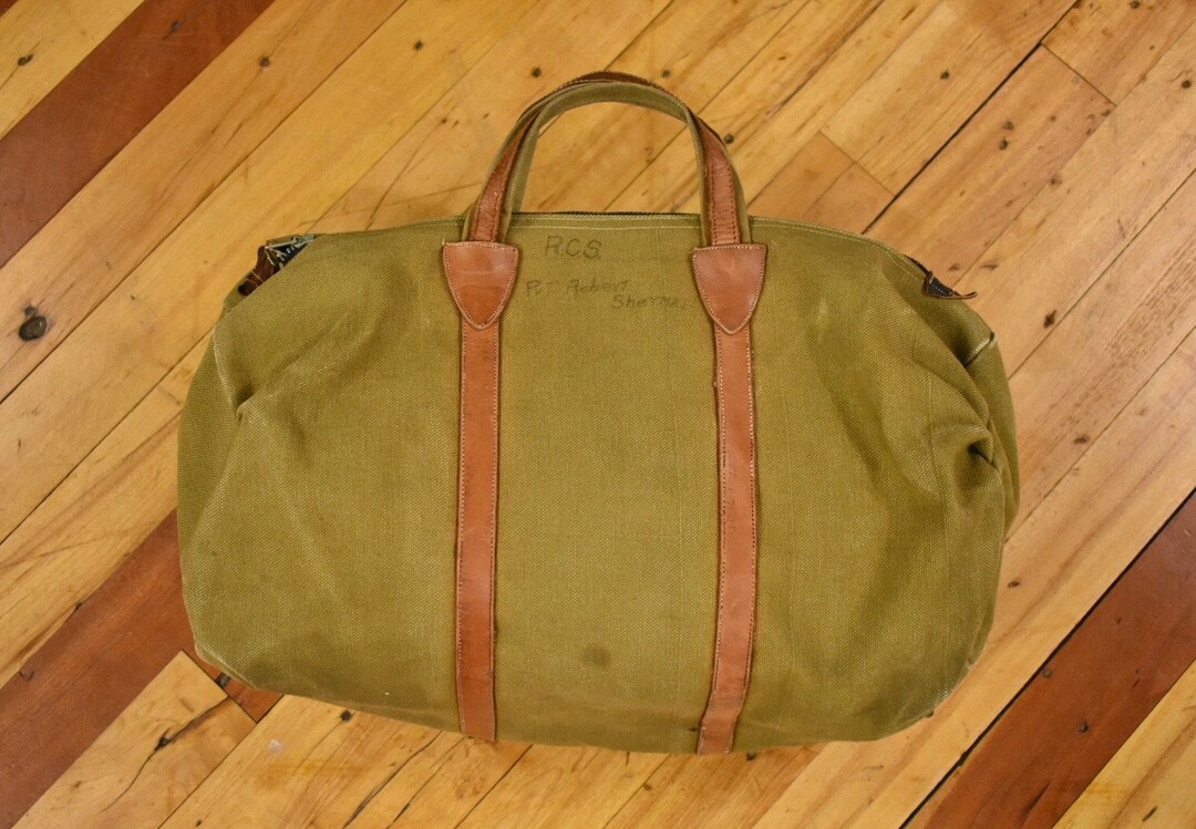 1940s U.S. Military Travel Kit Bag Vintage Canvas & Leather WWII - Etsy
