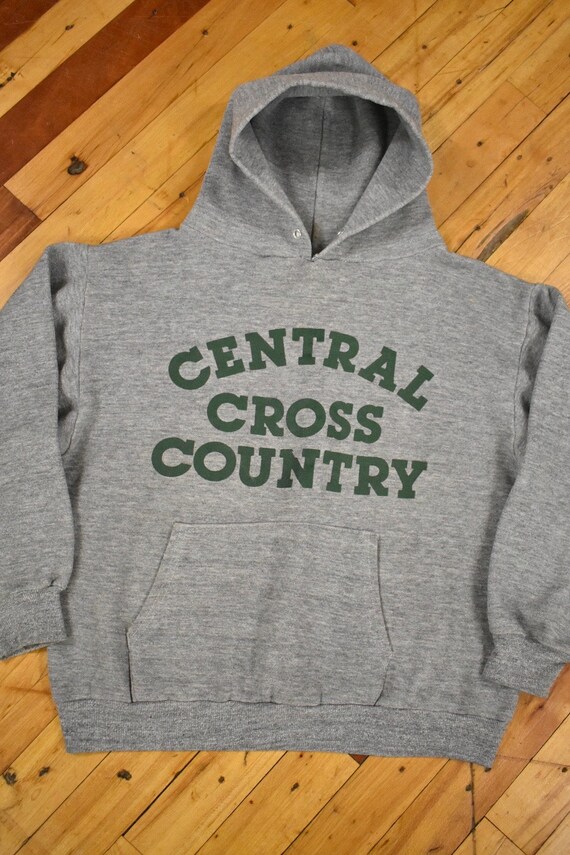 70s Hoodie Size Medium Central Cross Country Sweatshi… - Gem
