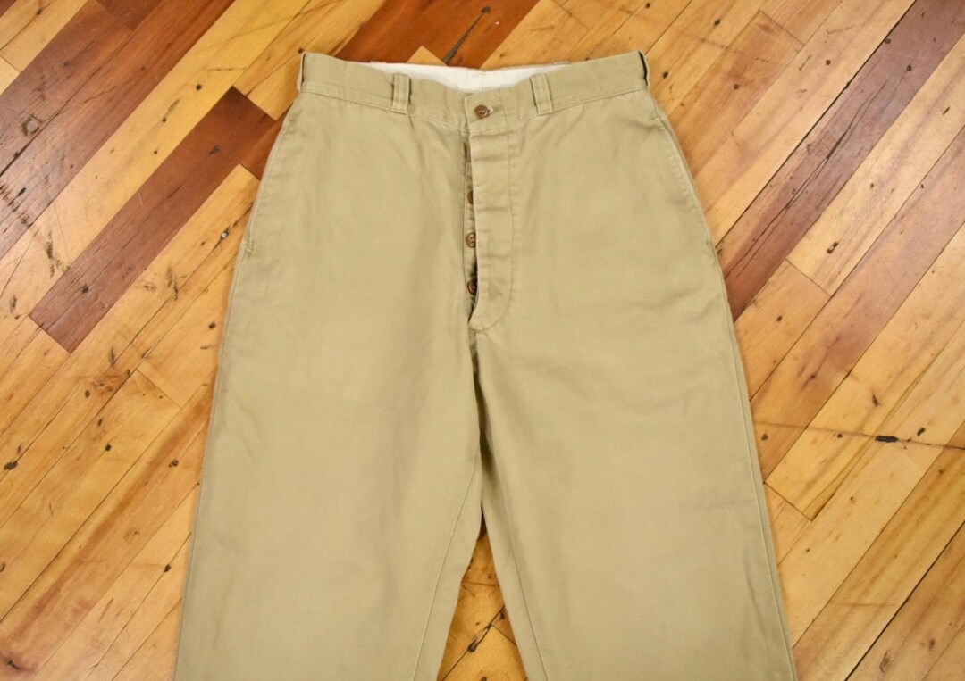 50s U.S. Military Khakis 30 X 28 Twill Pants Chinos Work Wear Vintage ...