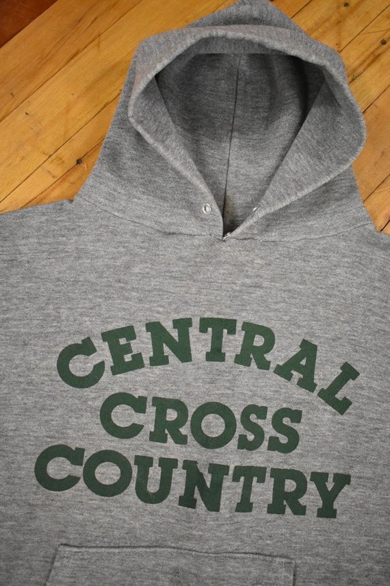 70s Hoodie Size Medium Central Cross Country Sweatshi… - Gem