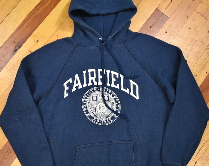 70s Fairfield University Hoodie Size Large Sweatshirt Vintage - Etsy