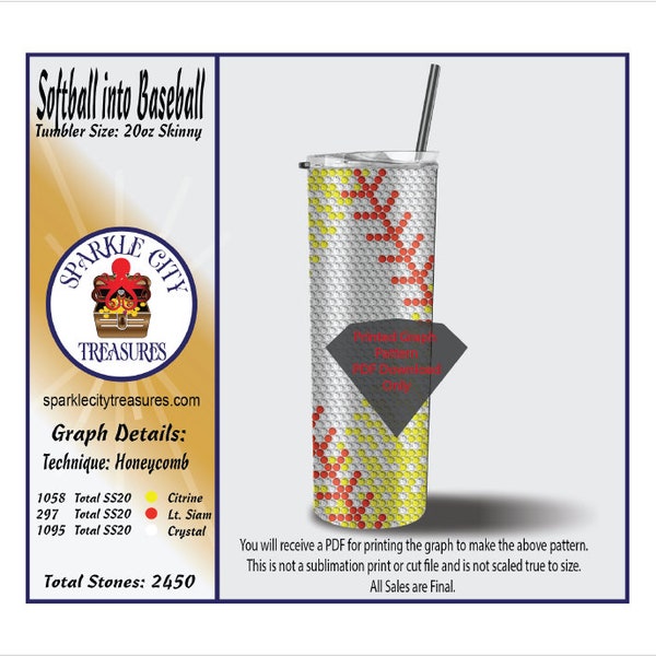 Softball Rhinestone Template - Etsy