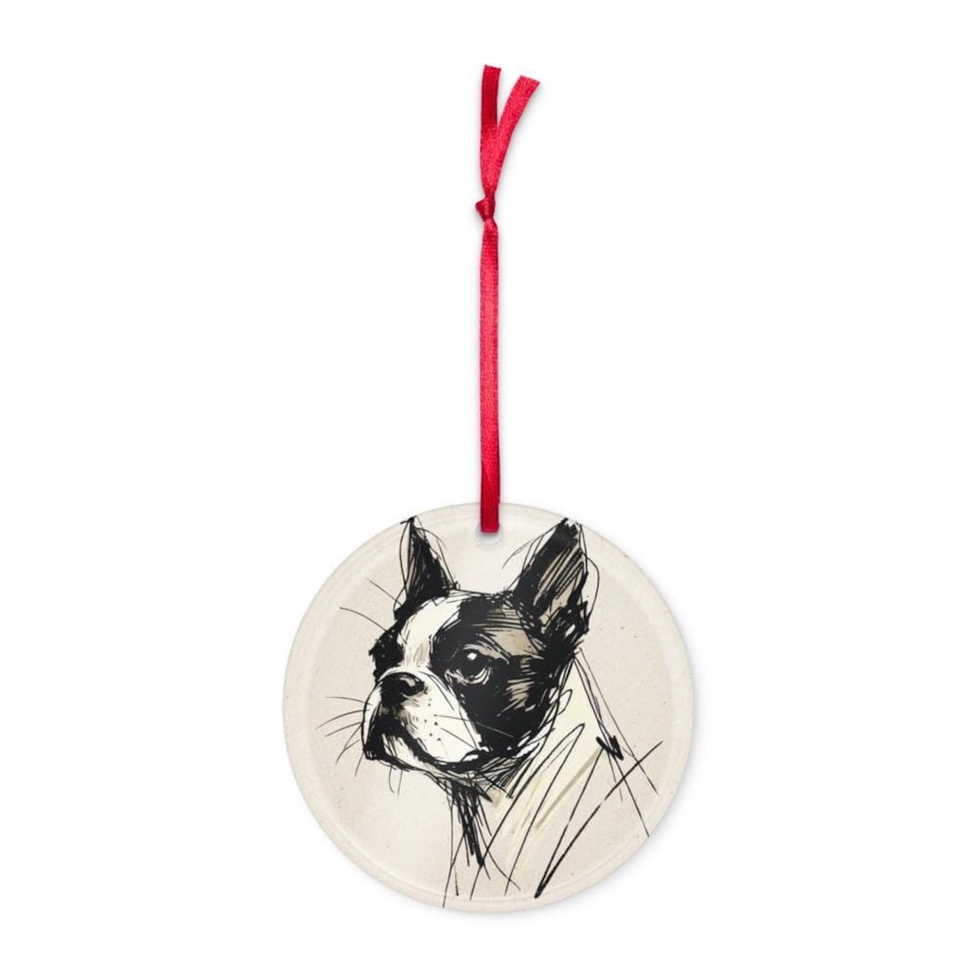 Charming Boston Terrier Holiday Ornament Custom Acrylic Christmas Decor ...