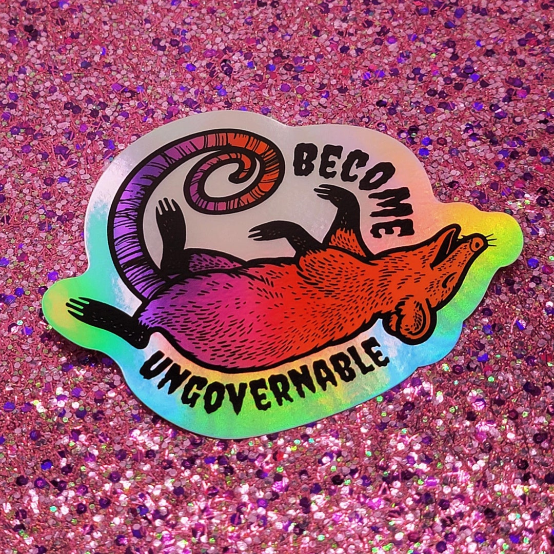 Ungovernable Possum – Holographic Sticker - Etsy