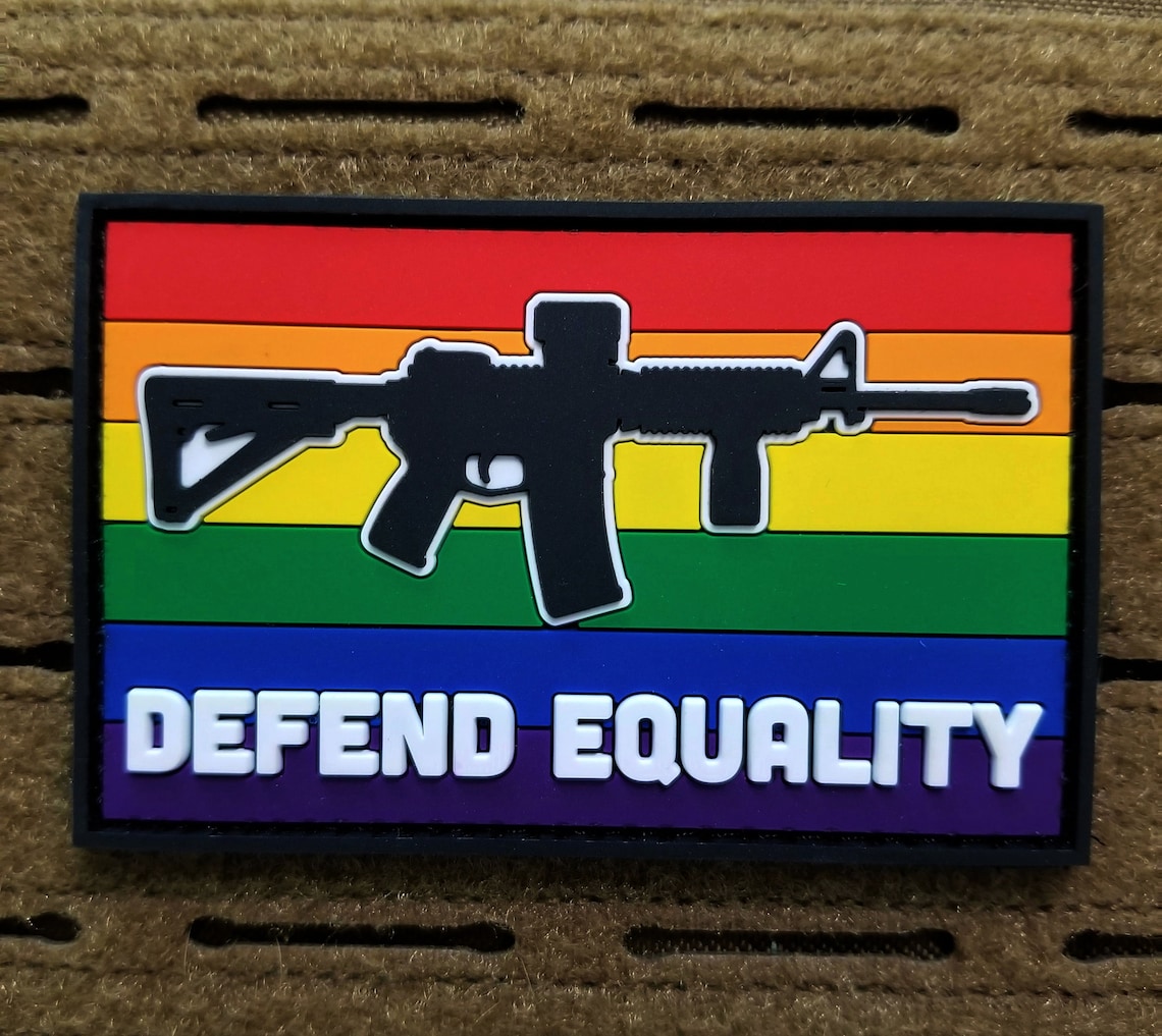 AR-15 Defend Equality LGBTQ Gay Pride Flag and Rifle PVC | Etsy Australia