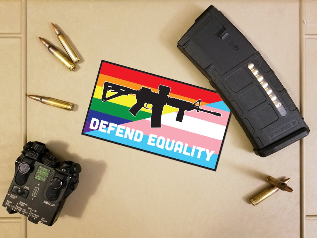 AR-15 Defend Equality Trans/lgbtq Gay Pride Flag and Rifle Decal ...