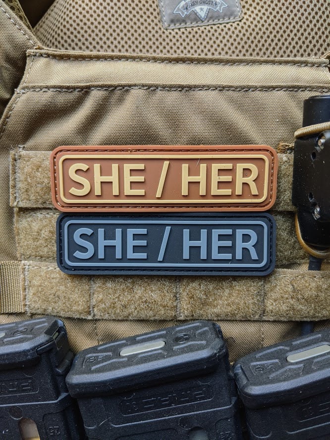 Tactical SHE/HER Pronoun Patch PVC Patch With Hook and Loop | Etsy