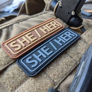 Tactical SHE/HER Pronoun Patch - PVC Patch With Hook and Loop - Etsy