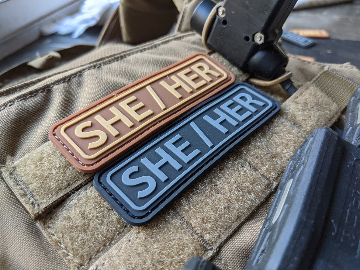 Tactical SHE/HER Pronoun Patch PVC Patch With Hook and Loop | Etsy