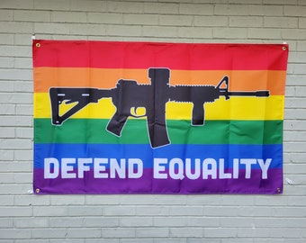 Defend Equality LGBTQ Gay Pride Flag and Rifle Tri-blend | Etsy