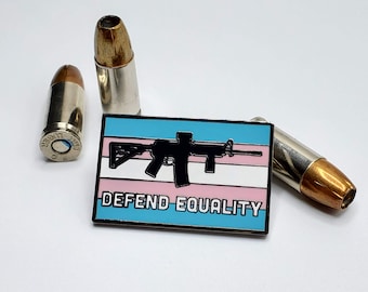 Defend Equality Gay Pride Flag and Rifle Hard Enamel Pin - Etsy