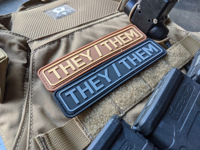 Tactical THEY/THEM Pronoun Patch - PVC Patch With Hook and Loop - Etsy