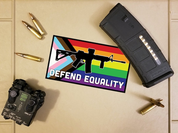 AR-15 Defend Equality Progress Pride Flag and Rifle - Etsy