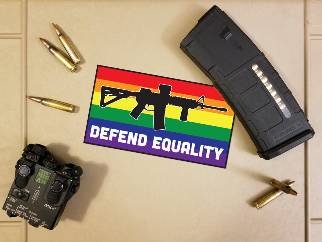 AR-15 Defend Equality LGBTQ Gay Pride Flag and Rifle Decal/sticker - Etsy