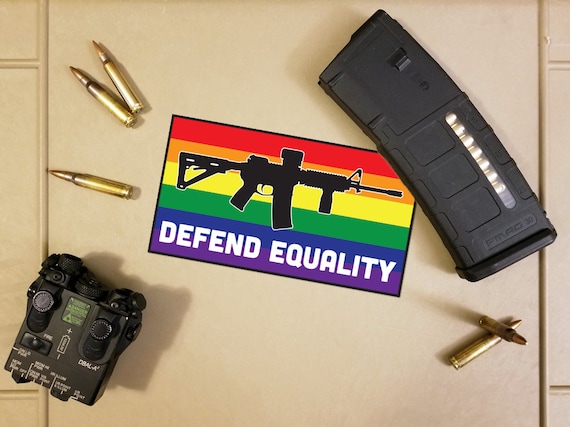 AR-15 Defend Equality LGBTQ Gay Pride Flag and Rifle - Etsy