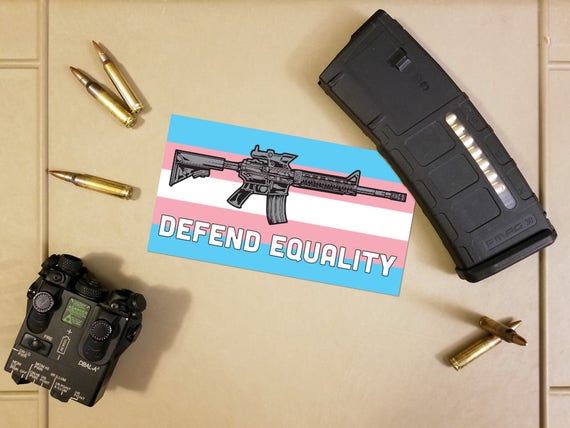 OG Defend Equality Transgender Pride Flag and Rifle | Etsy