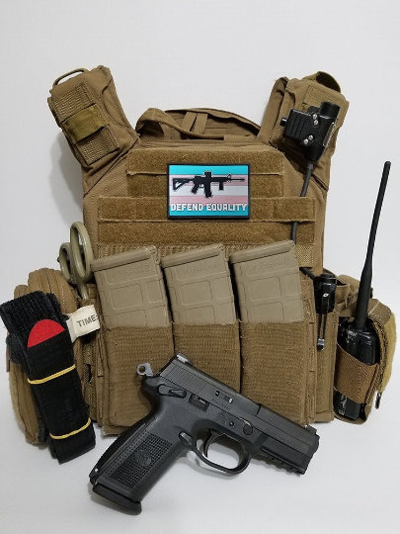 AR-15 Defend Equality Trans Pride Flag and Rifle PVC Patch | Etsy
