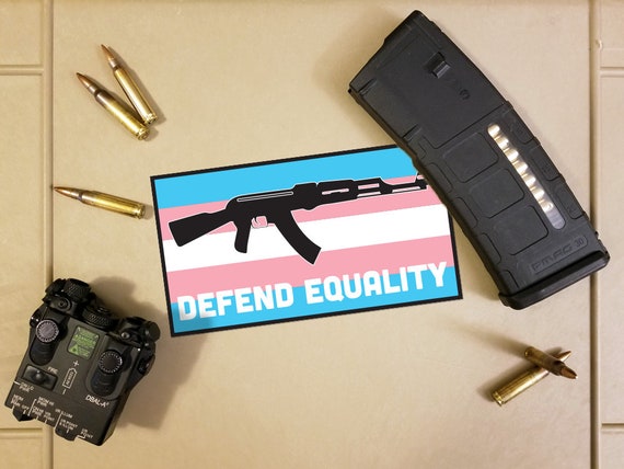 AK-47 Defend Equality Transgender Pride Flag and Rifle | Etsy