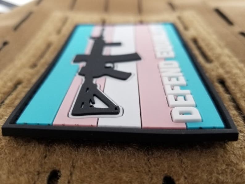 AR-15 Defend Equality Trans Pride Flag and Rifle PVC Patch | Etsy