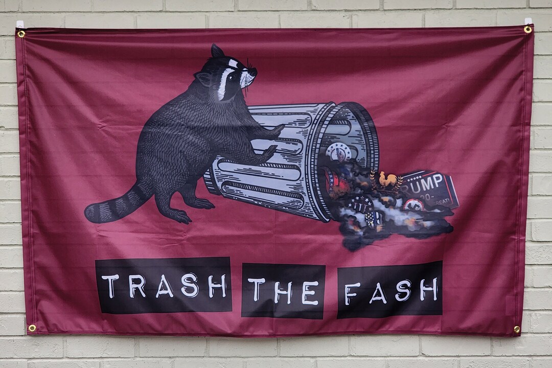 Trash the Fash Raccoon Flag - 3x5 - Etsy