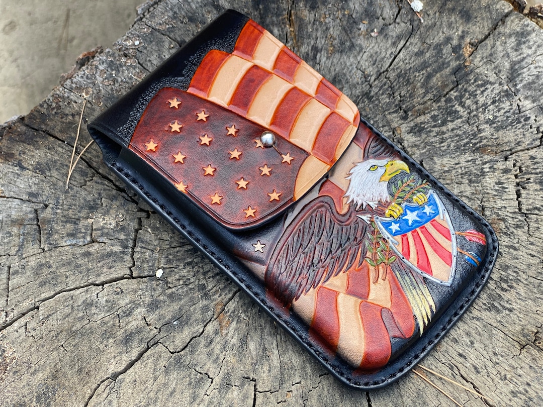 Leather Cell Phone Holster/ Formed Leather/ Custom Hand Tooled ...
