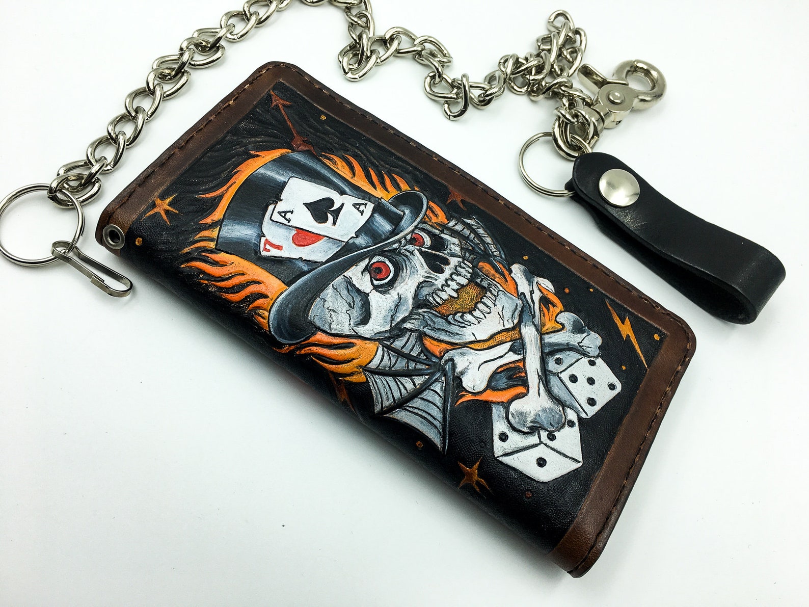 Tattoo Design Gambler Biker Wallet / Tattooed Wallets / Hand Carved ...