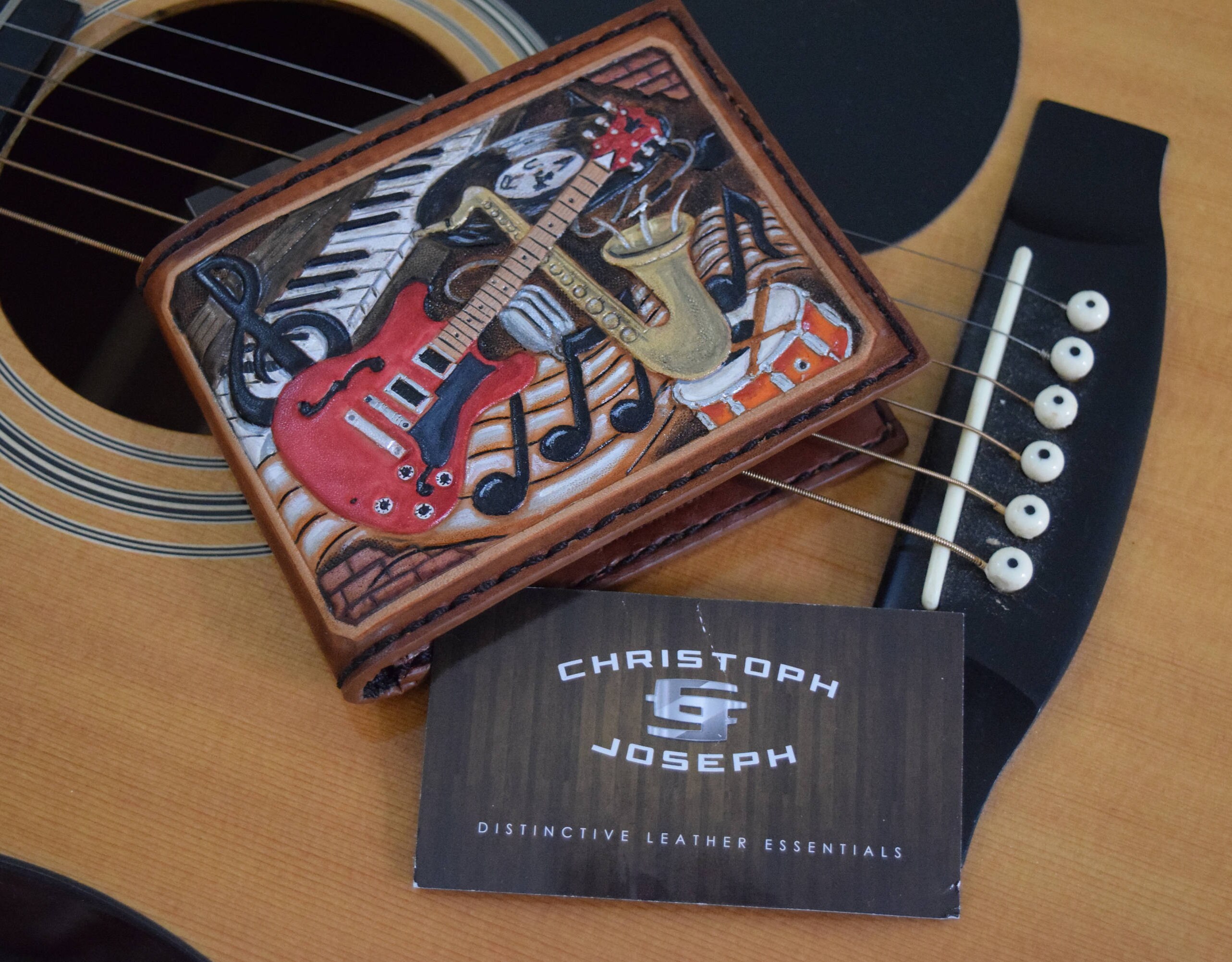 Musical / Musician Themed Hand-tooled Leather Bifold Wallet | Etsy