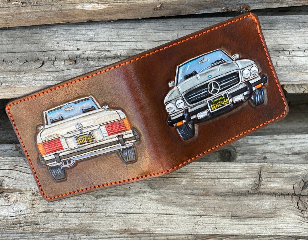 Custom Mercedes Tooled Bifold Wallet / Classic Car Handmade Wallets - Etsy