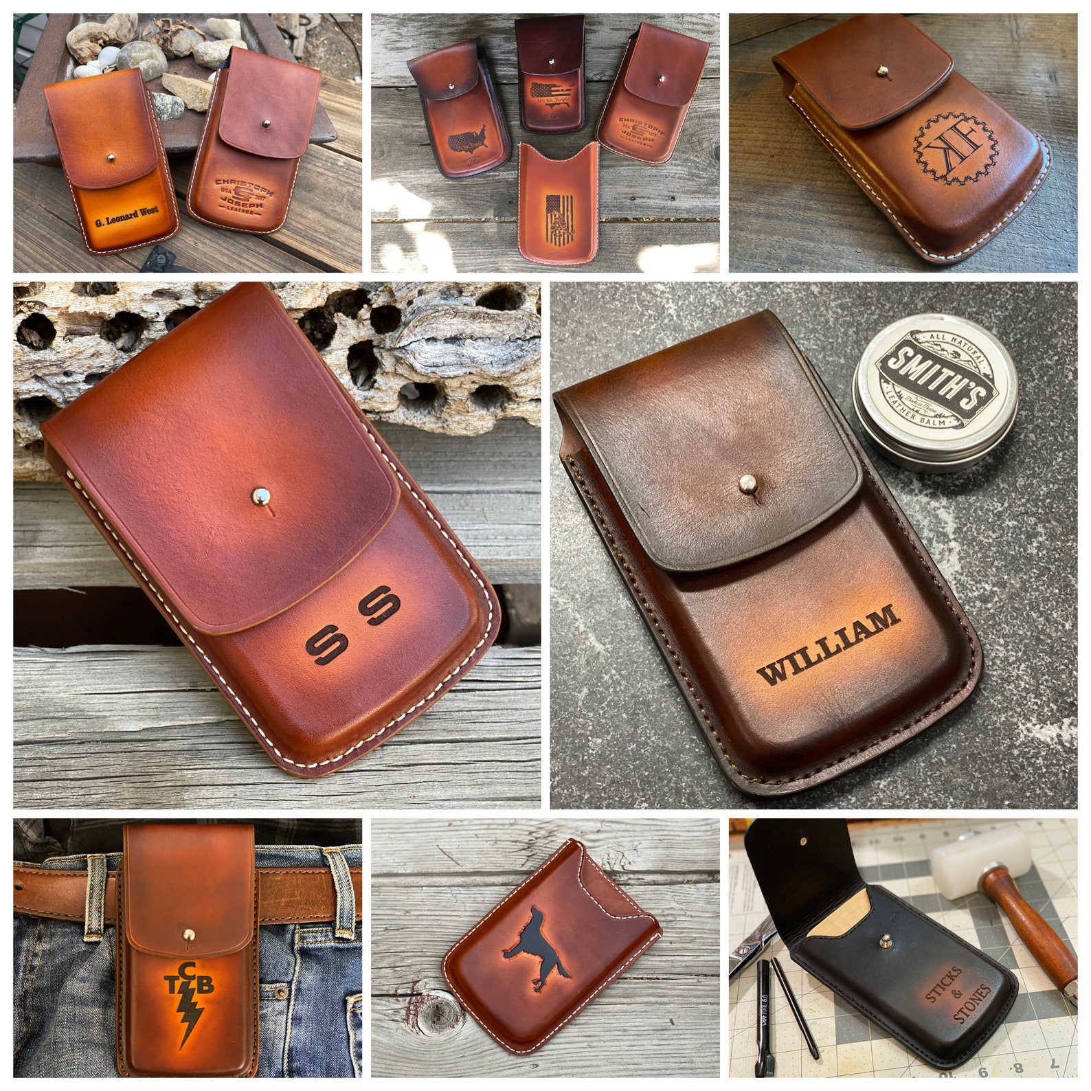 Custom Leather Smartphone Case / I-phone Leather Caddie / - Etsy