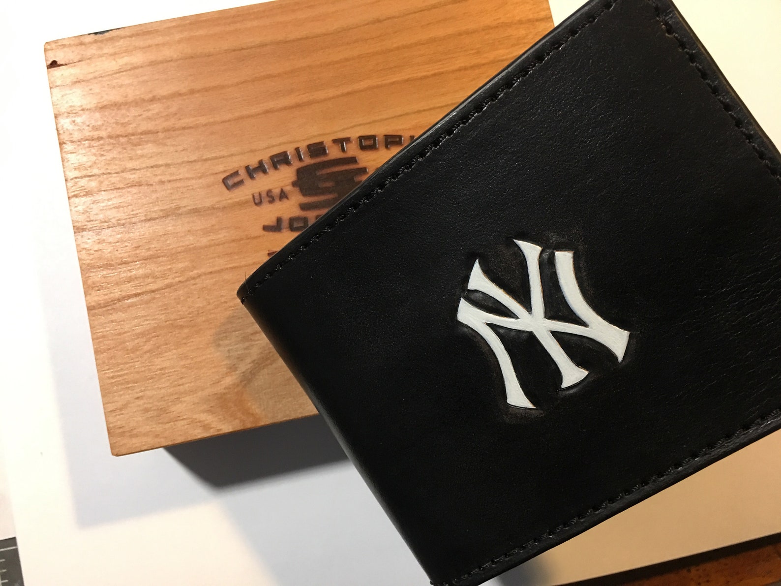 Men's Designer Leather Wallet / New York Yankees Wallet - Etsy