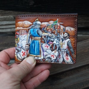 Custom Battle Scene Hand Tooled Bifold Wallets - Etsy