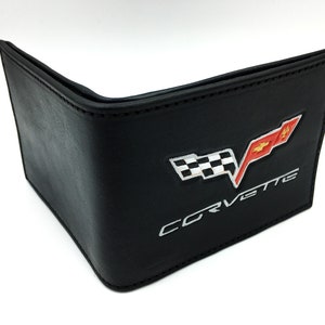 C6 Corvette Design Wallet / Hand-tooled Emblem Logo / Custom Leather ...