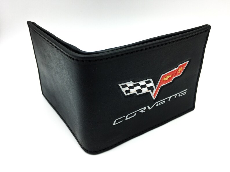 C6 Corvette Design Wallet / Hand-tooled Emblem Logo / Custom Leather ...