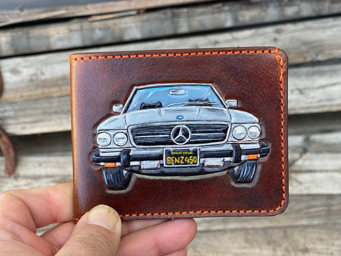 Custom Mercedes Tooled Bifold Wallet / Classic Car Handmade Wallets - Etsy
